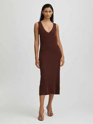 Paige Ribbed Bodycon Midi Dress