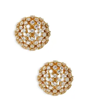 Nadri Cubic Zirconia Dome Stud Earrings - Gold