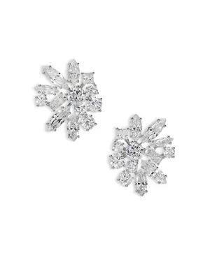 Nadri Rare Jewels Cubic Zirconia Stud Earrings - Silver