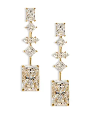 Nadri Rare Jewels Linear Drop Earrings - Gold