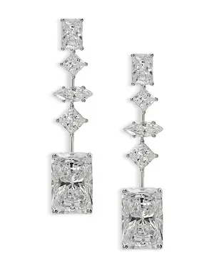 Nadri Rare Jewels Cubic Zirconia Drop Earrings - Silver