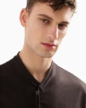 Giorgio Armani Cashmere Drap Zip-up Shirt Jacket