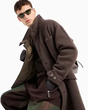 Giorgio Armani Cashmere Drap Zip-up Shirt Jacket