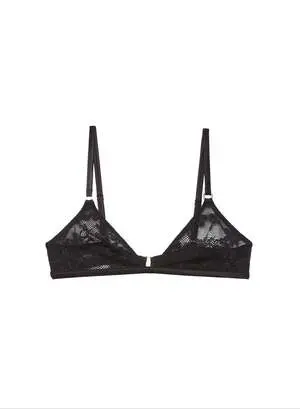 Fleur Du Mal Le Stretch Lace Triangle Bra - Black