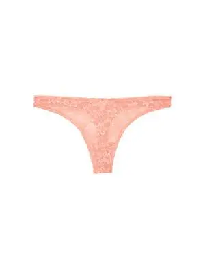 Fleur Du Mal Le Stretch Lace Thong - Apricot
