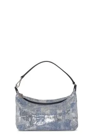 GANNI Sequin Medium Butterfly Pouch Satin Bag