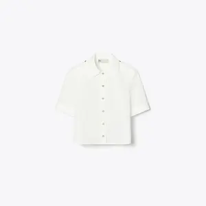 Tory Burch Poplin Camp Shirt - White