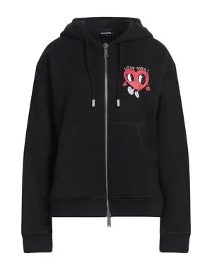 Dsquared2 Cotton Blend Hoodie With Graphic Print - Black