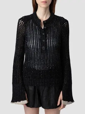 Zadig&Voltaire Halty Weco Cashmere-blend Open-knit Top