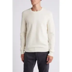 Theory Honeycomb Merino Wool Crewneck Sweater - Winter White - C01