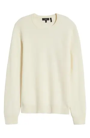 Theory Honeycomb Merino Wool Crewneck Sweater - Winter White - C01