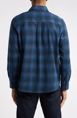 Ag Aiden Plaid Cotton Button-up Shirt - Gradient Plaid Navy Multi