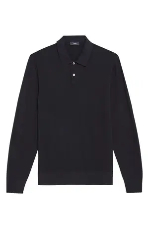 Theory Goris Long Sleeve Polo - Blk