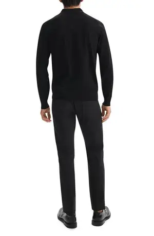Theory Goris Long Sleeve Polo - Blk