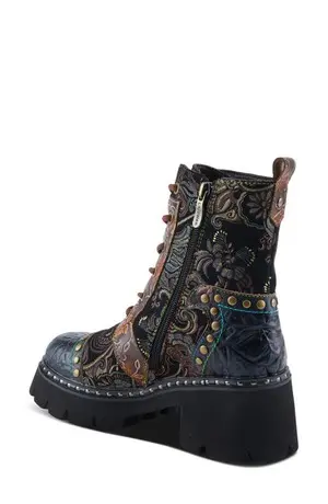 SPRING STEP SHOES Severity Combat Boot - Brown Multi