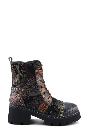 SPRING STEP SHOES Severity Combat Boot - Brown Multi