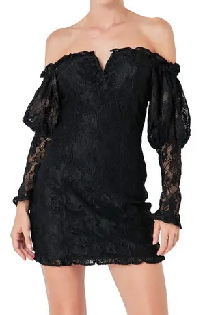 Endless Rose Off-the-shoulder Lace Mini Dress