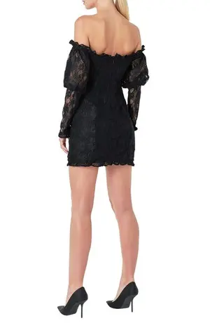 Endless Rose Off-the-shoulder Lace Mini Dress
