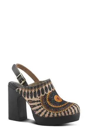 SPRING STEP SHOES Zipi Platform Clogs - Black Multi