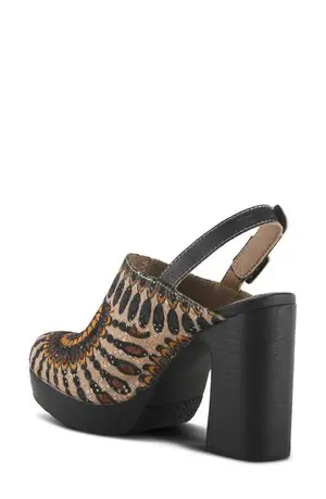 SPRING STEP SHOES Zipi Platform Clogs - Black Multi