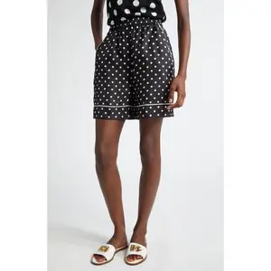 Dolce & Gabbana Polka Dot Silk Pajama Shorts - Nero