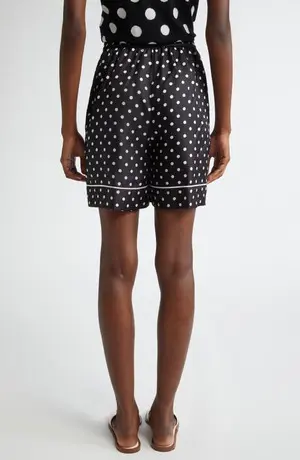Dolce & Gabbana Polka Dot Silk Pajama Shorts