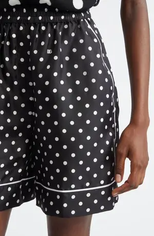 Dolce & Gabbana Polka Dot Silk Pajama Shorts