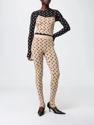 MARINE SERRE Printed Leggings - Beige