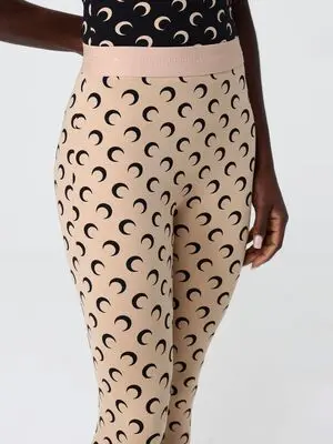 MARINE SERRE Printed Leggings - Beige