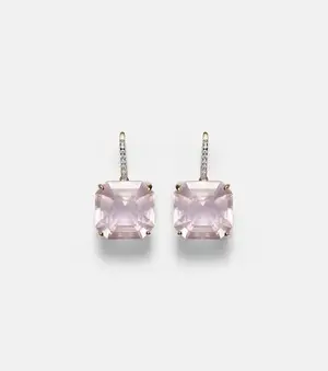 Mateo 14kt Gold Earrings With Topaz And Diamonds - Pink