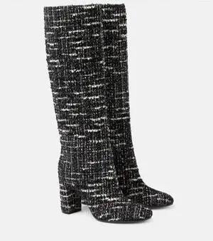 GIANVITO ROSSI Bouclé Knee-high Boots - Black