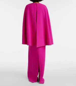 Costarellos Embellished Cape Gown