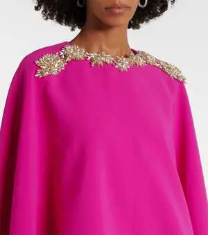 Costarellos Embellished Cape Gown