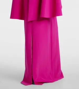 Costarellos Embellished Cape Gown