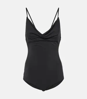 Magda Butrym Draped One Piece Swimsuit - Black