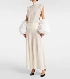 Alaïa Turtleneck Wool Bodysuit - White