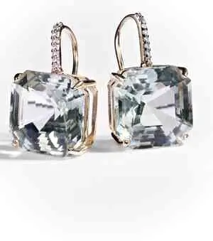 Mateo 14kt Yellow Earrings With Amethyst And Diamonds