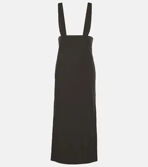 LEMAIRE Cotton-blend Midi Skirt - Black