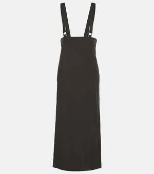 LEMAIRE Cotton-blend Midi Skirt - Black