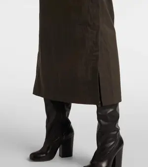 LEMAIRE Cotton-blend Midi Skirt - Black