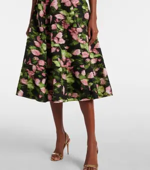 Erdem Floral Matelassé Midi Dress - Multicoloured