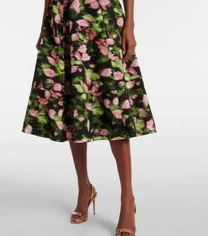 Erdem Floral Matelassé Midi Dress - Multicoloured
