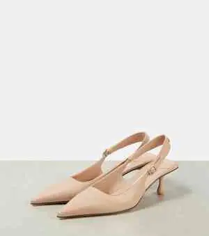 JIMMY CHOO Amel 50 Leather Slingback Pumps - Pink