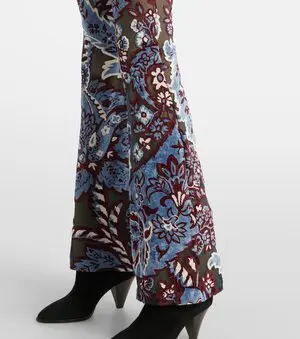 Etro Floral Velvet Jacquard Flared Pants - Multicoloured