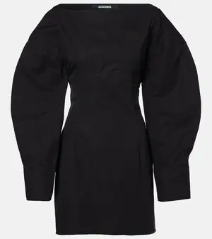 Jacquemus La Robe Chemise Casaco Cotton Mini Dress - Black