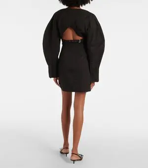 Jacquemus La Robe Chemise Casaco Cotton Mini Dress - Black
