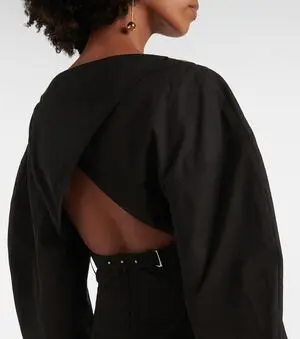Jacquemus La Robe Chemise Casaco Cotton Mini Dress - Black