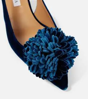 AQUAZZURA Couturier 65 Velvet Slingback Pumps - Blue