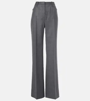 TOM FORD High-rise Bootcut Wool Trousers - Grey