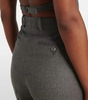 TOM FORD High-rise Bootcut Wool Trousers - Grey